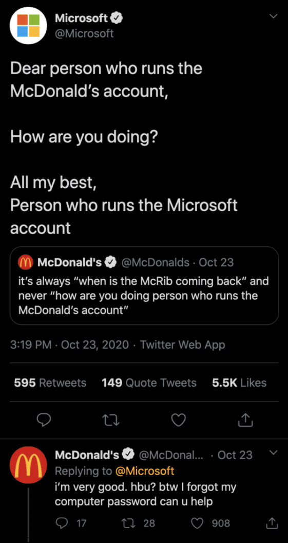 McDonald's Twitter Shares Their Feelings And Brands Show Their Support