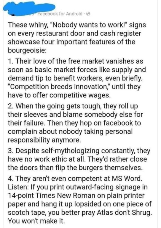 Angry Employees Are Making "Nobody Wants To Work" Signs And Memes